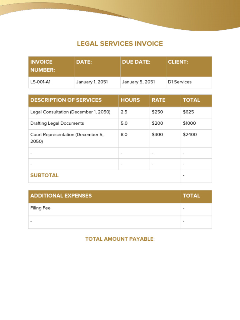 Legal Services Invoice Breakdown | PDF