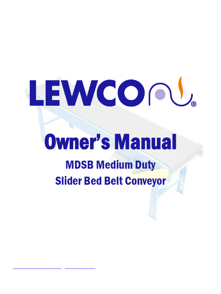MDSB Medium Duty Slider Bed Belt Conveyor Manual | PDF | Belt ...