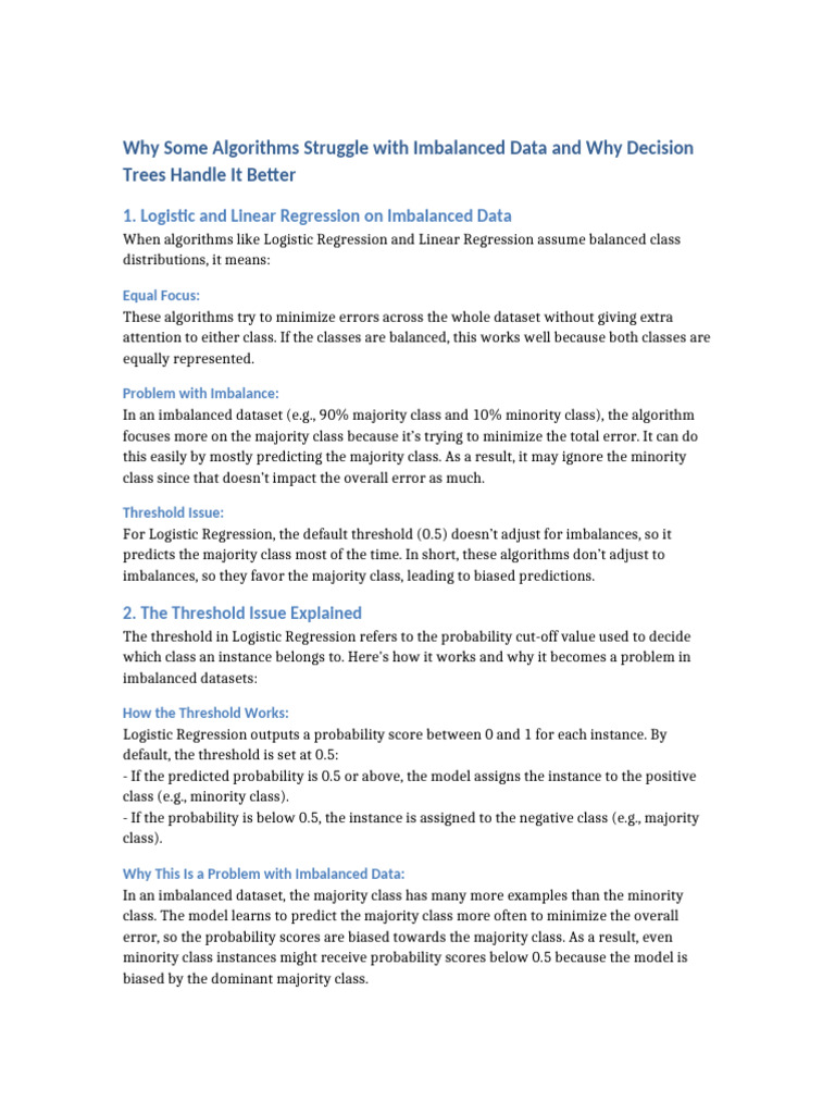 Updated Handling Imbalanced Data Document | PDF | Regression Analysis ...