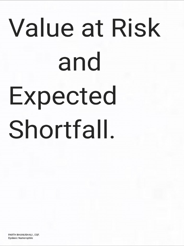 VaR & Expected Short Fall. | PDF