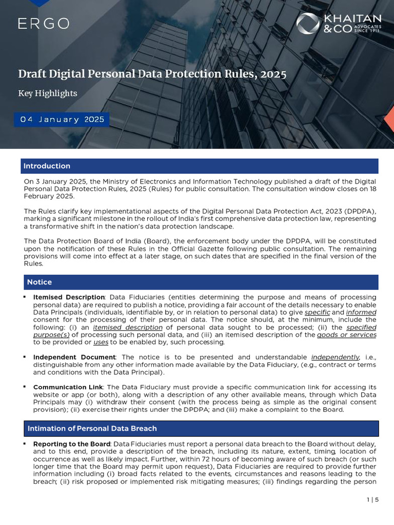 DPDP Rules - ERGO Newsletter | PDF