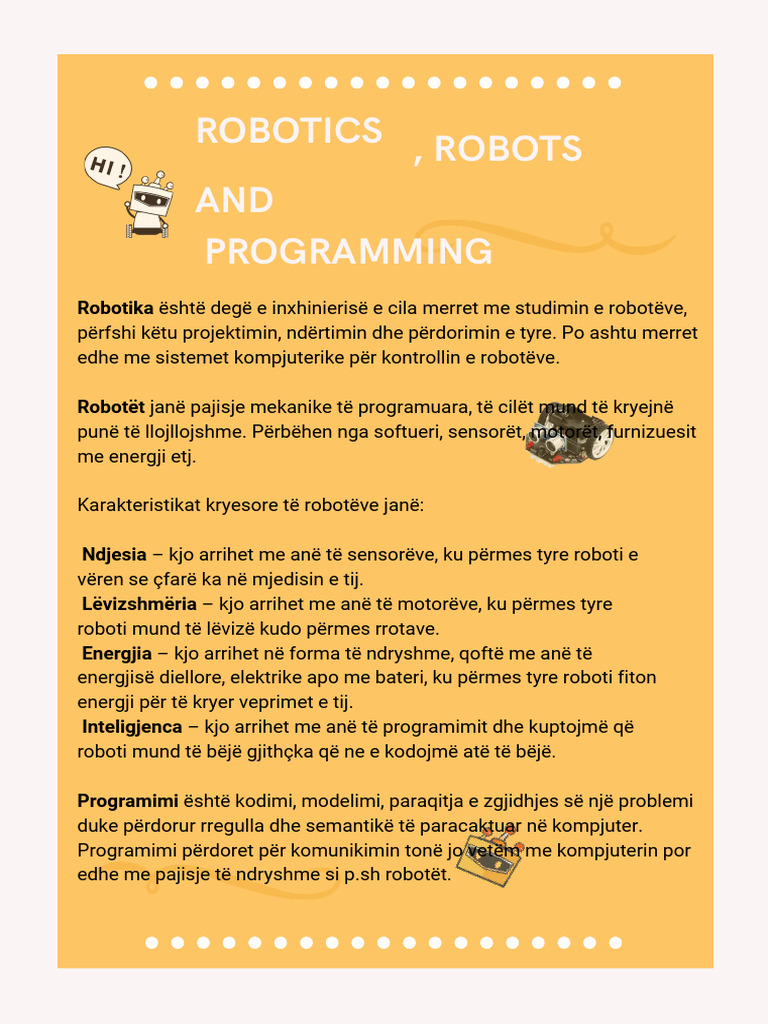 Robotika, Robotët Dhe Programimi | PDF