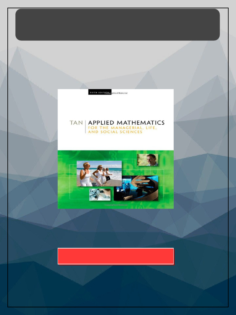 Applied Mathematics For the Managerial Life and Social Sciences Fifth ...