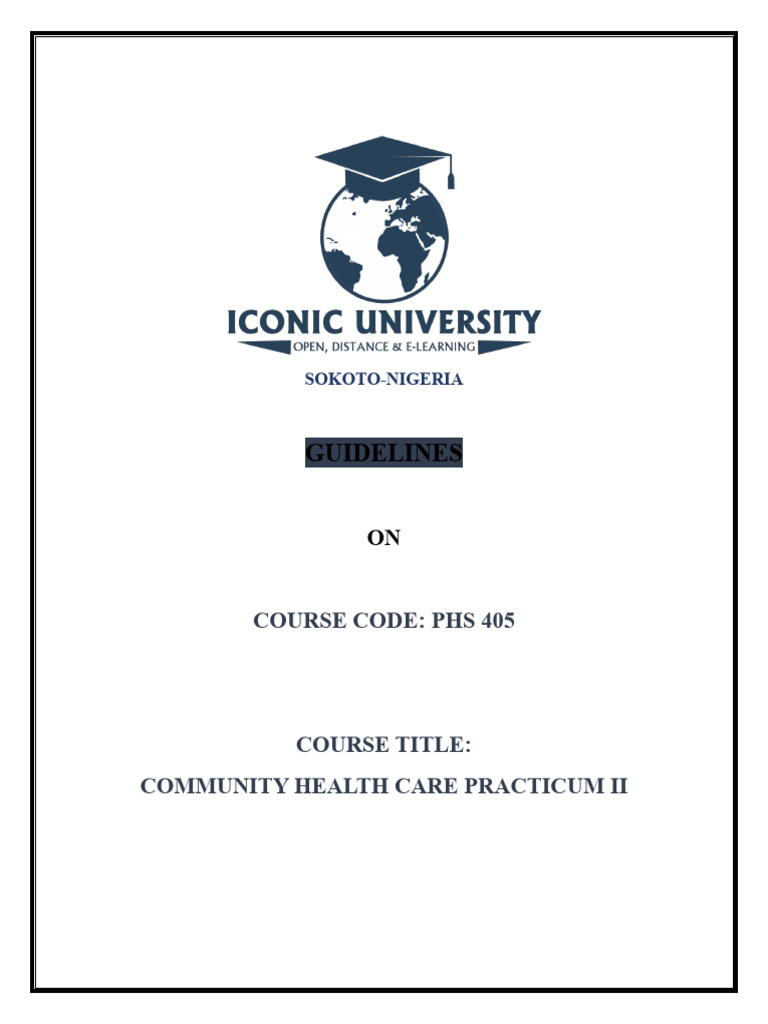 Guidelines_PHS 405_Practicum Fall Semester 2025 | PDF | Public Health | Health Care