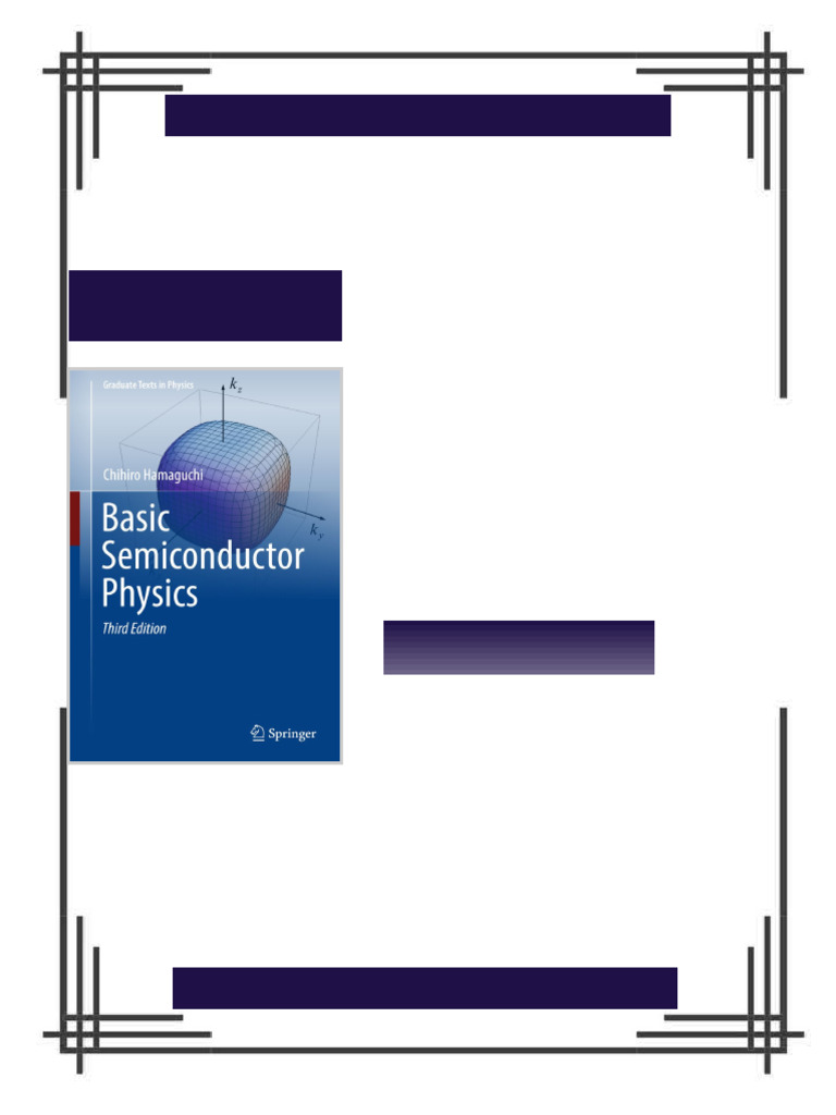 Basic Semiconductor Physics 3rd Edition Chihiro Hamaguchi | PDF | Laser | Transistor