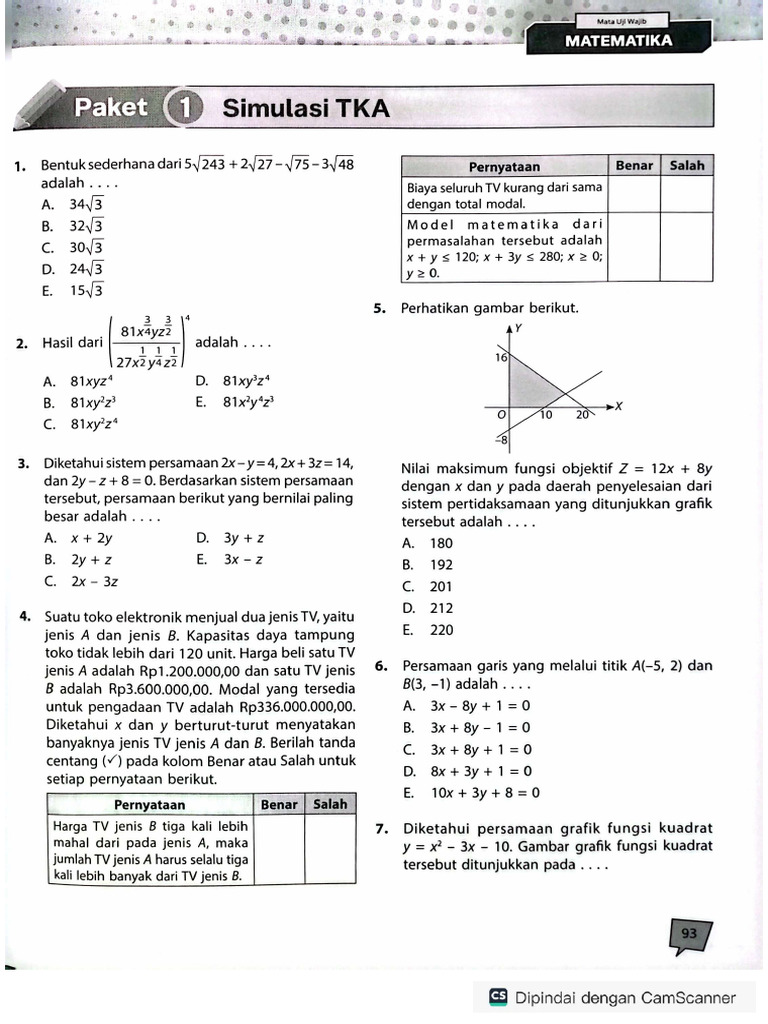 TKA MTK Paket 1 | PDF