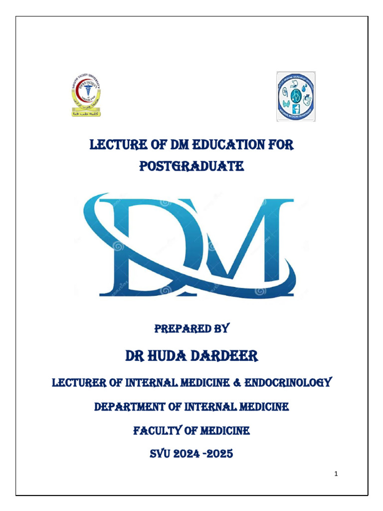 Lecture of DM Education For Postgraduate | PDF | Hyperglycemia | Diabetes