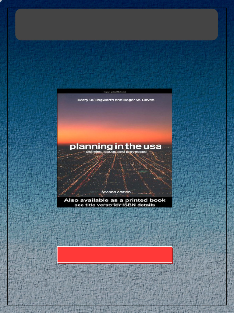 Planning in the USA Policies Issues and Processes 2nd Edition J Barry ...