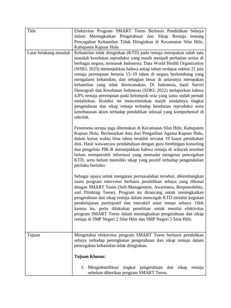 Outline Tesis (Tresia) | PDF