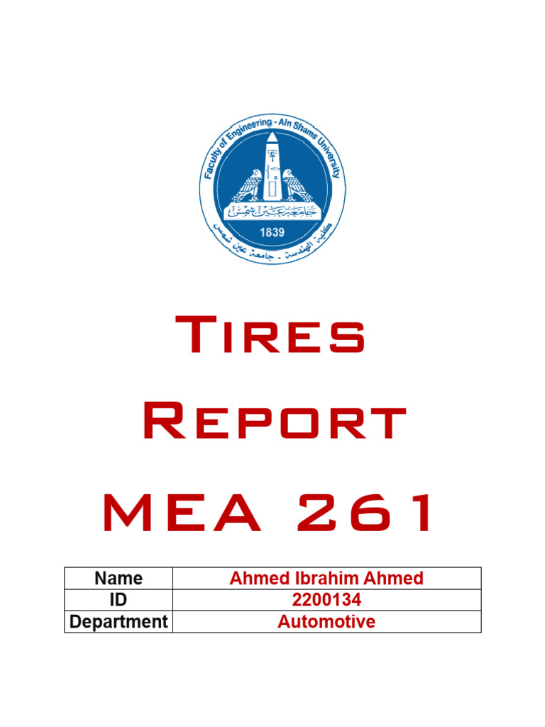 Tires Report | PDF | Tire | Mechanical Engineering