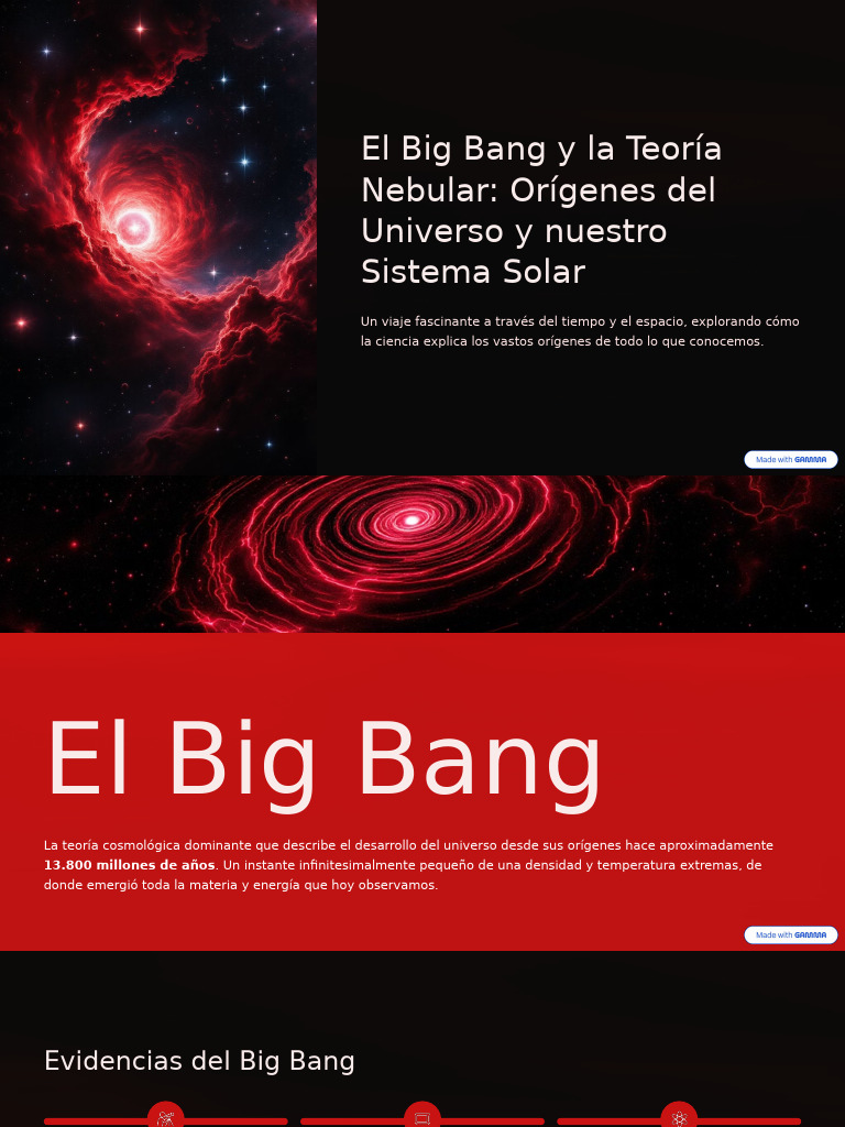 El Big Bang y La Teoria Nebular Origenes Del Universo y Nuestro Sistema ...
