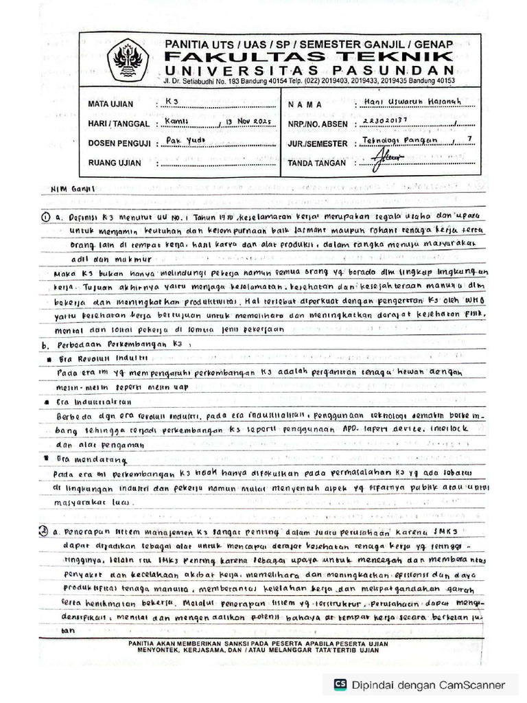 Hani Uswatun Hasanah 223020137 K3 B Compressed | PDF