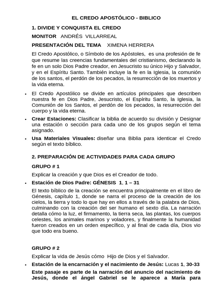 Credo Apostólico: Fe Cristiana Esencial | PDF | Ascension de jesus ...