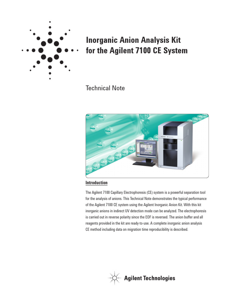 Agilent 7100 CE Inorganic Anion Analysis | PDF | Capillary ...