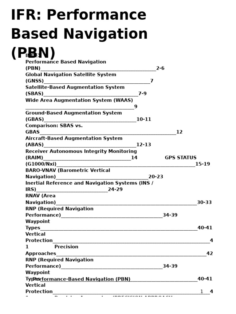 IFR Performance Based Navigation | PDF | Inertial Navigation System ...