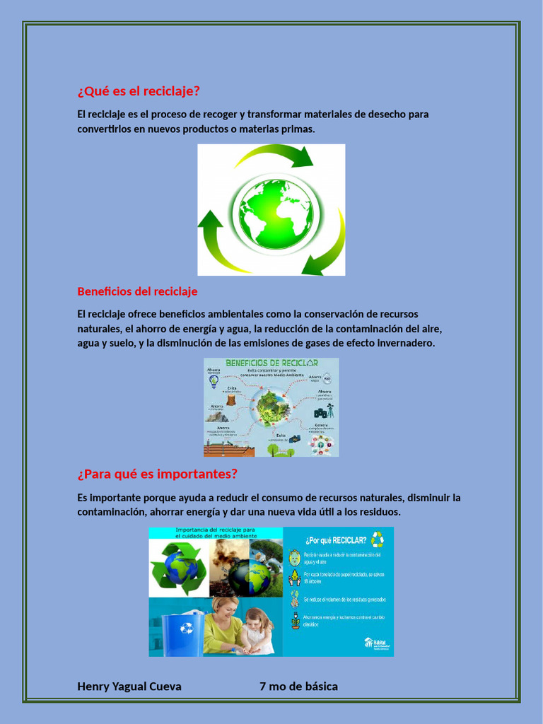 Qué Es El Reciclaje | PDF
