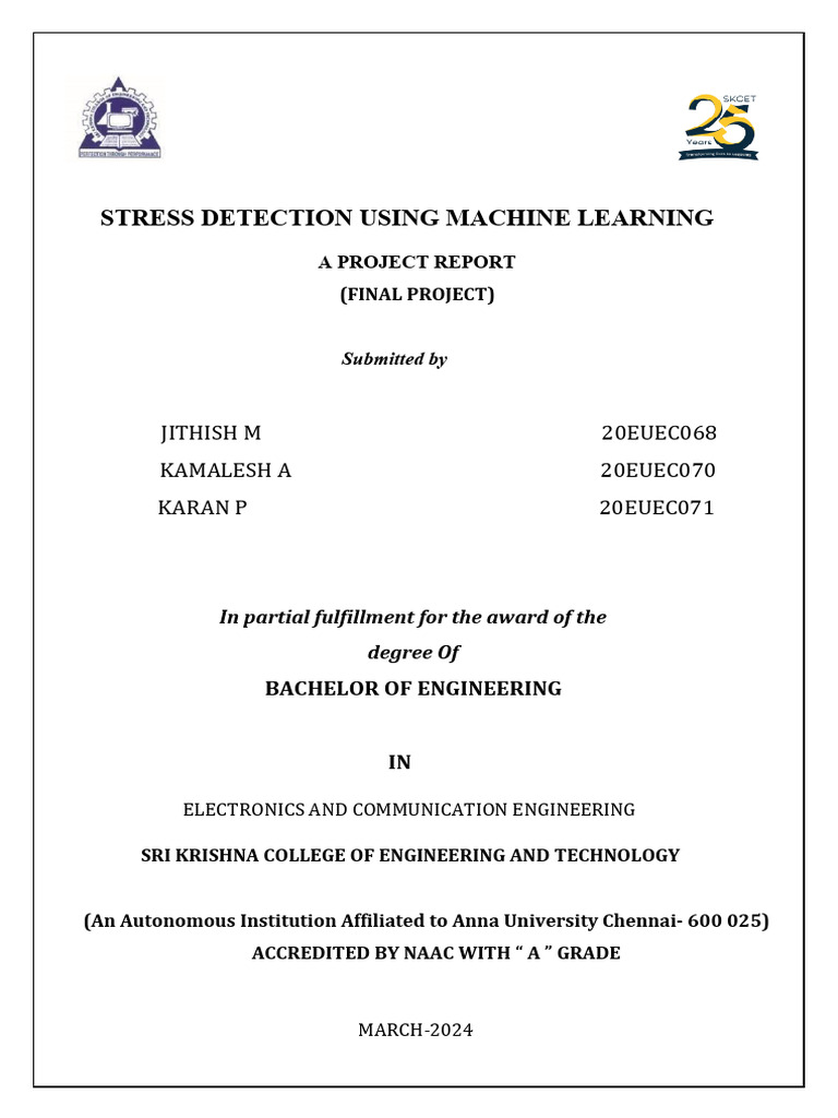 Stress Detection Using Machine Learning Report | PDF | Deep Learning | Machine Learning