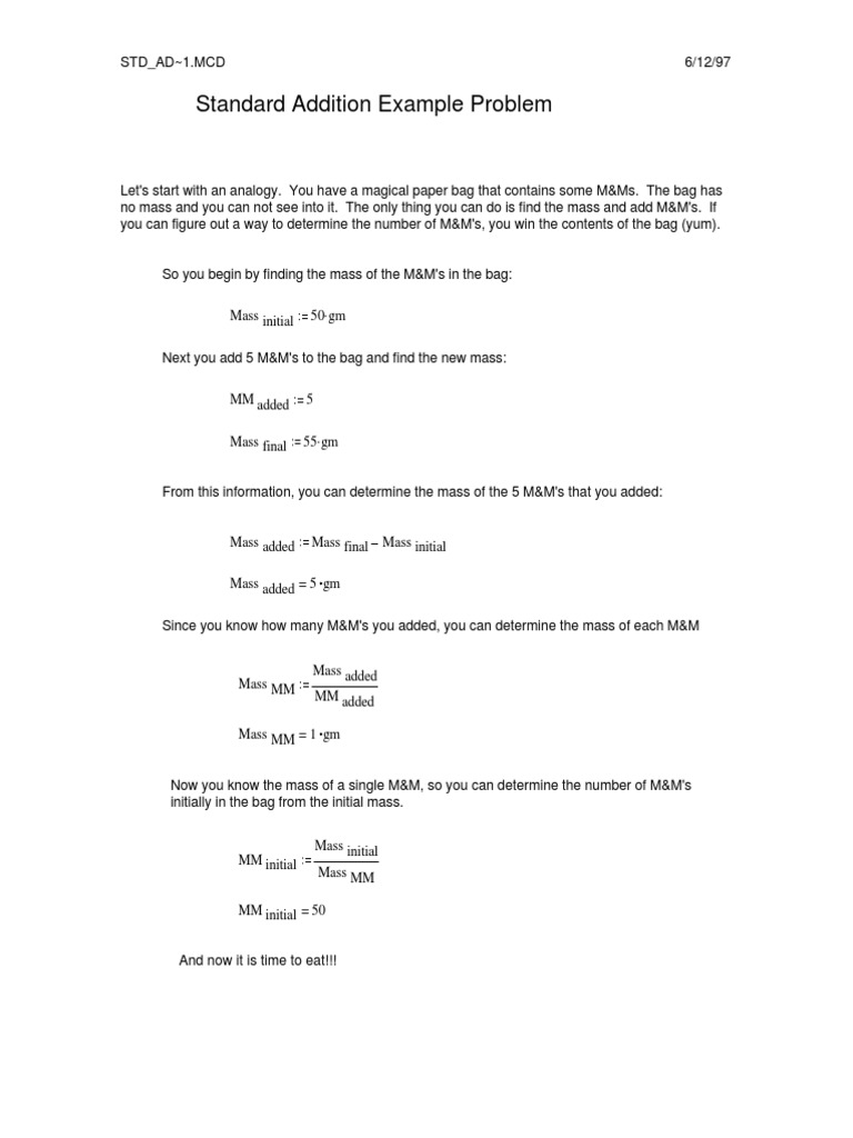STD Addition | PDF | Parts Per Notation | Analysis