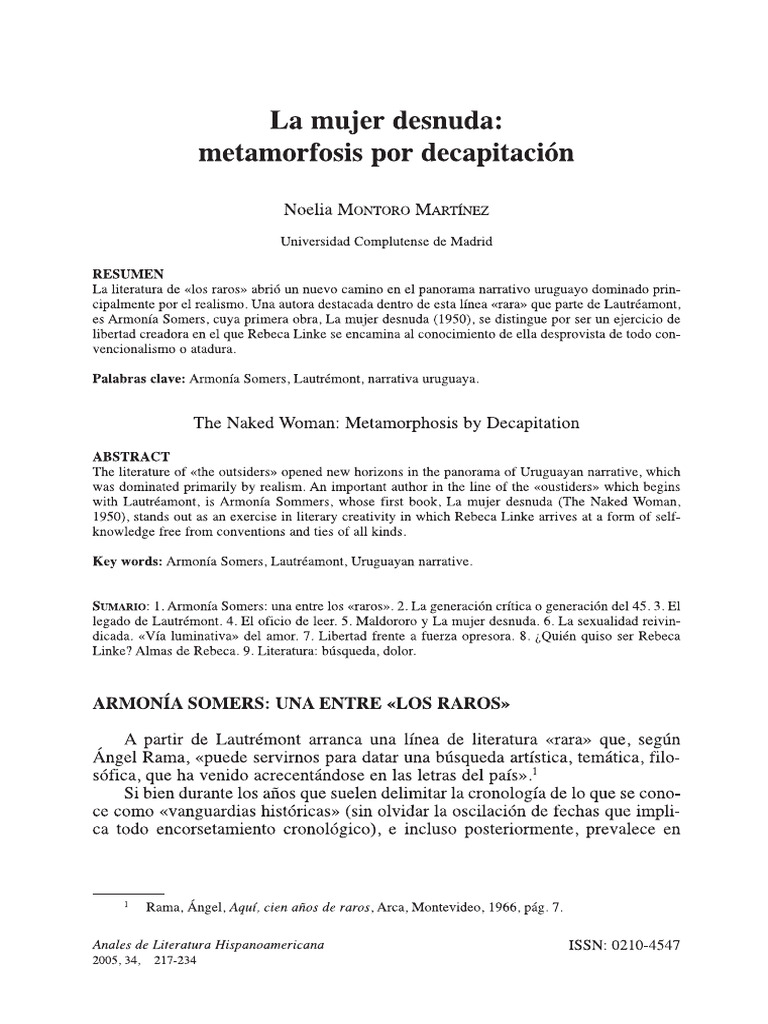 Armonia Somers; Una Entre Los Raros | PDF