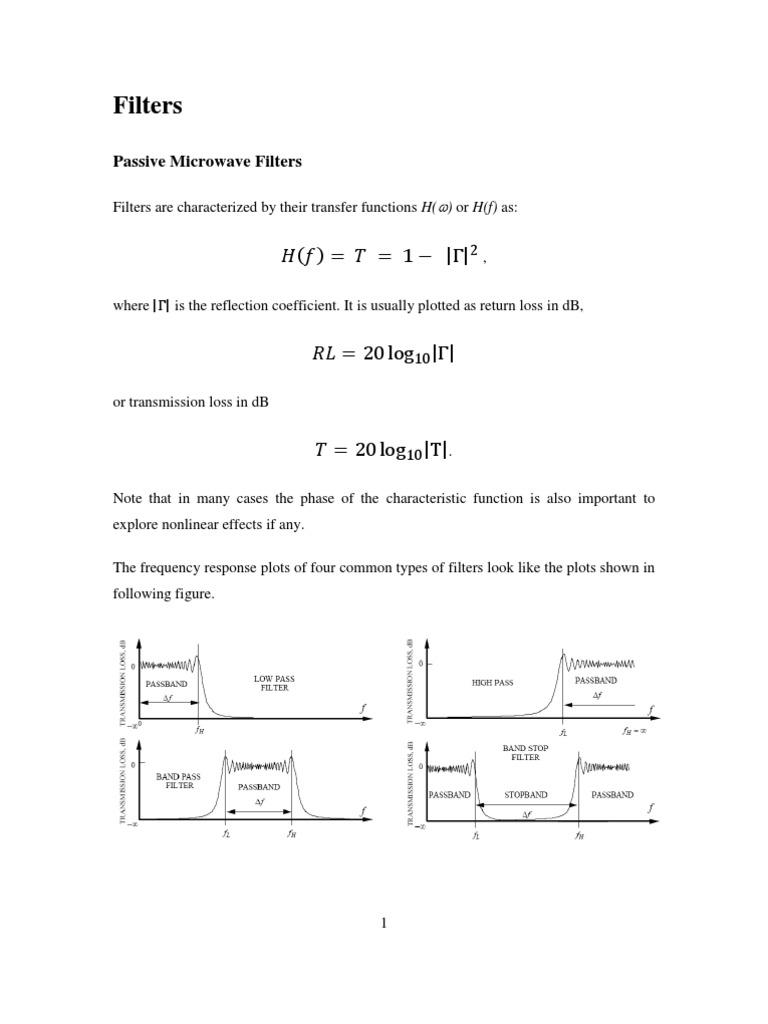 7a. Filters Handouts | PDF | Science & Mathematics