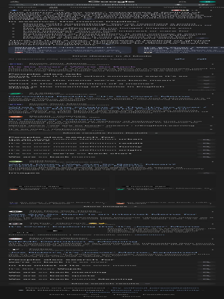 It's So Over Meme Definition - Google Search | PDF | Feeling