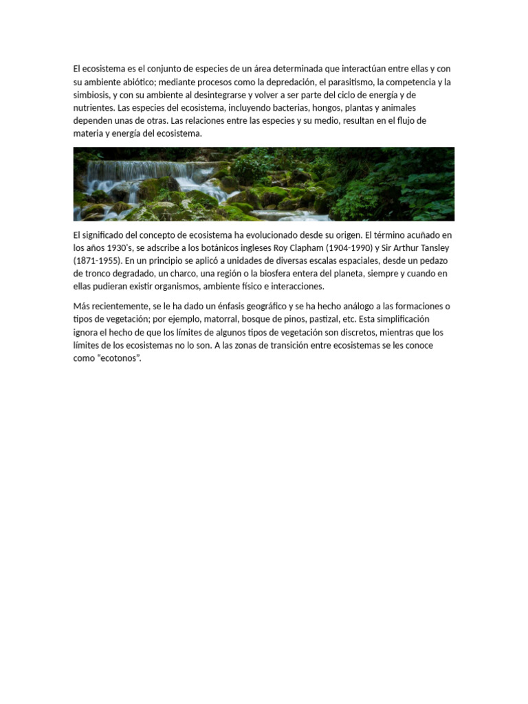 Ecositema Concepto | PDF | Ecosistema | Ecología