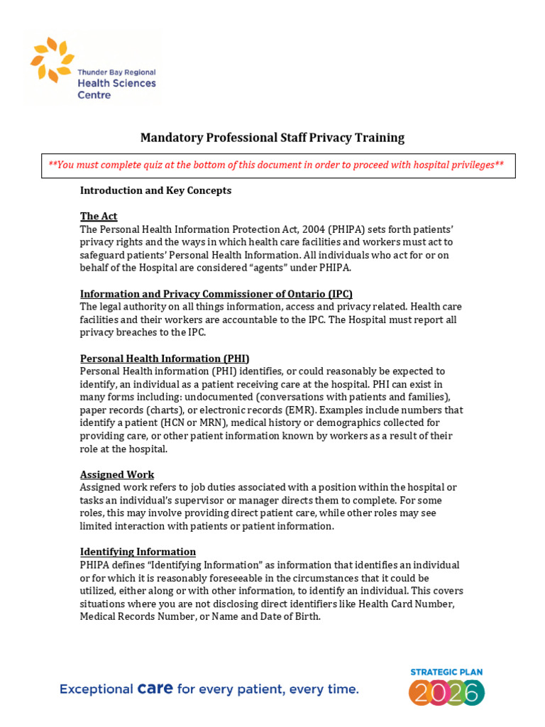 Staff Training | PDF | Medical Record | Privacy