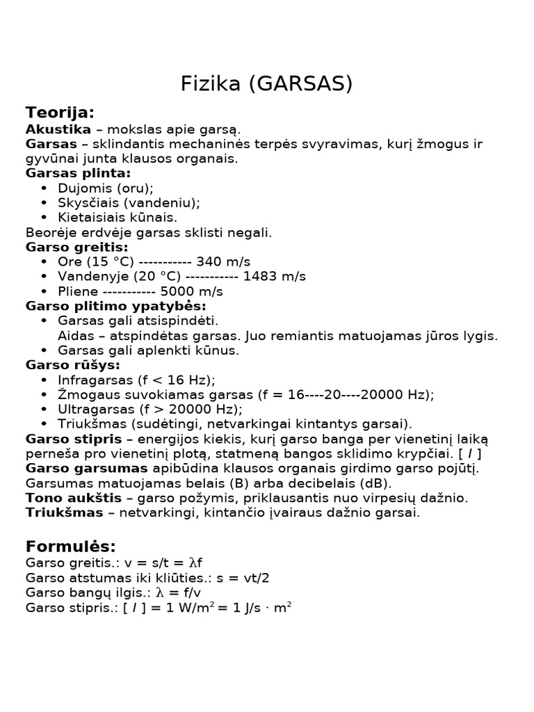 Fizika (Garsas) 03-14 | PDF