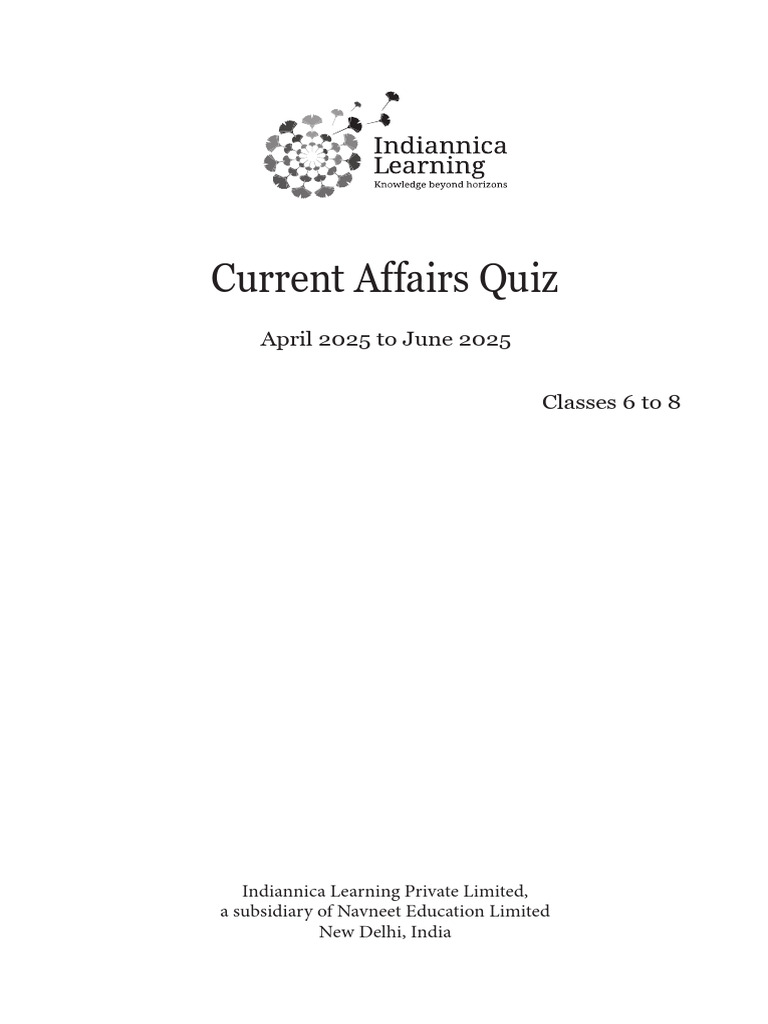 Gk_Current affairs_Grade 6 to 8 | PDF