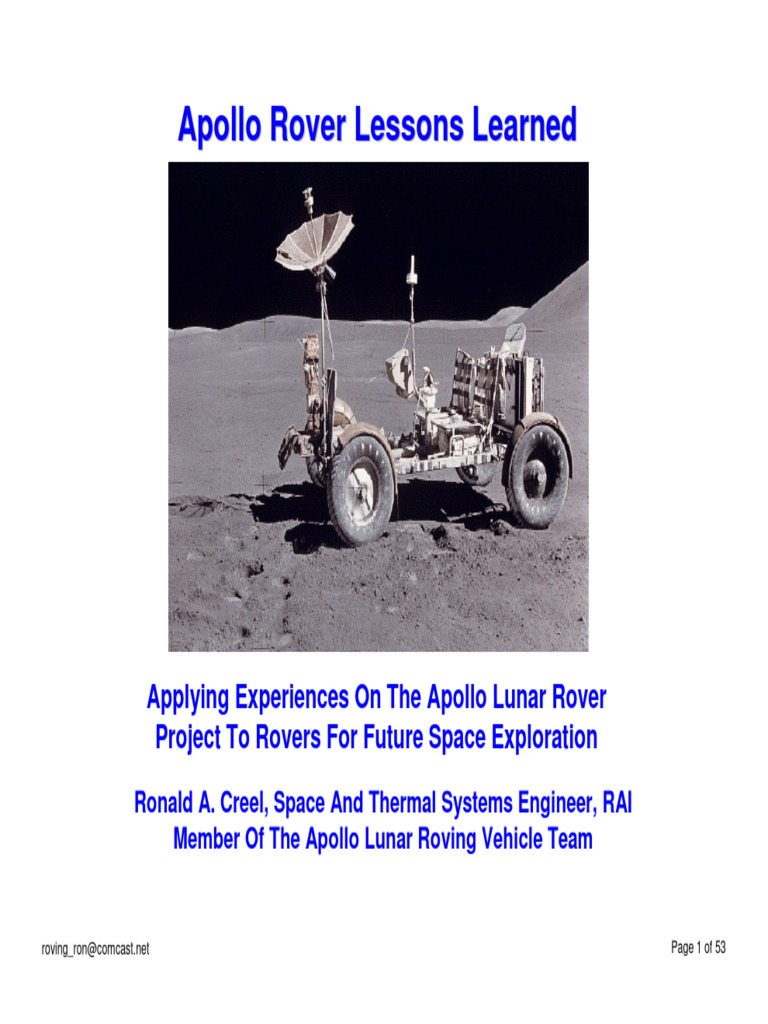 Creel Lrv Experiences Alsj | PDF | Apollo Lunar Module | Apollo Program