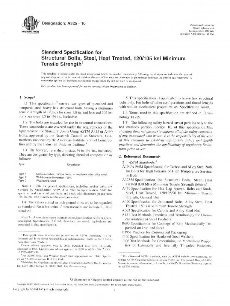 Astm - A325 | PDF