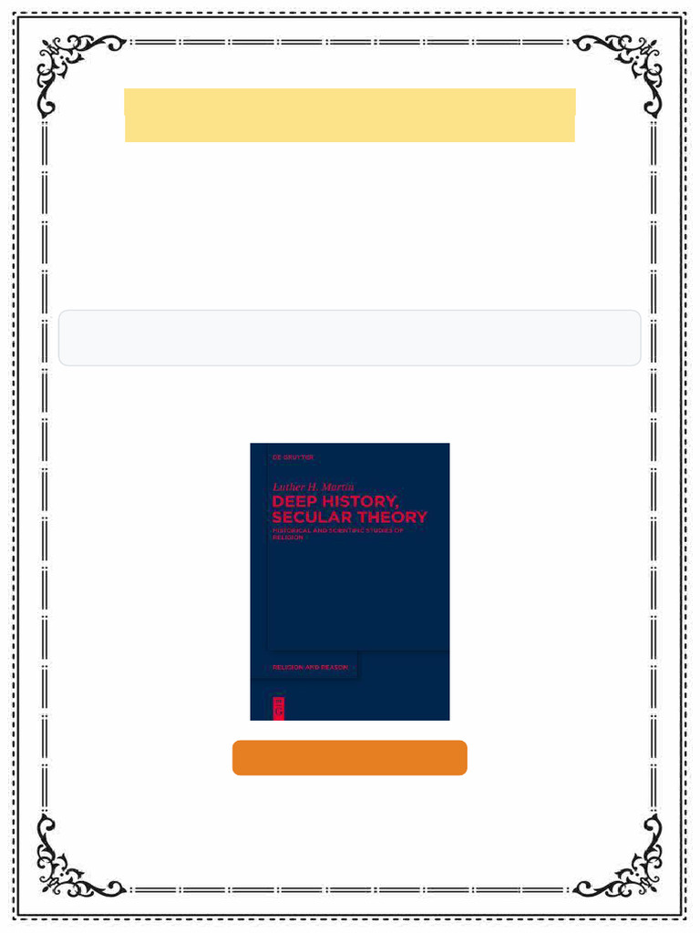 Deep History Secular Theory Historical and Scientific Studies of ...