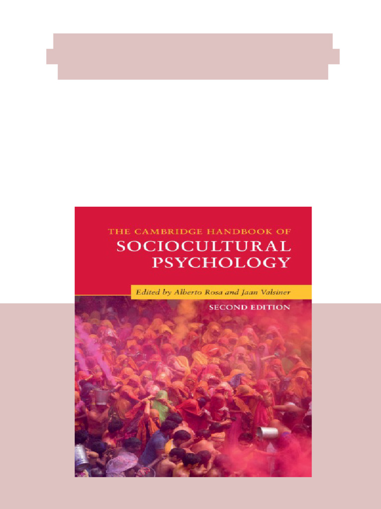 (Ebook) Cambridge handbook of sociocultural psychology by Alberto Rosa ...