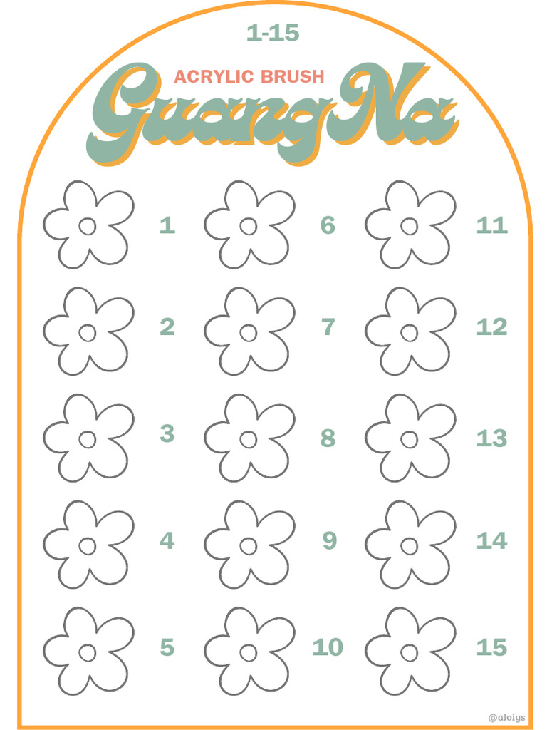 GuangNa Acrylic Brush Color Chart | PDF