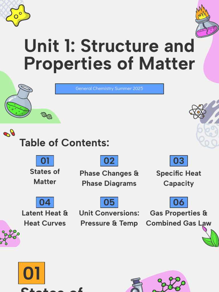 Unit 1- Structure and Properties of Matter | PDF | Gases | Phase (Matter)