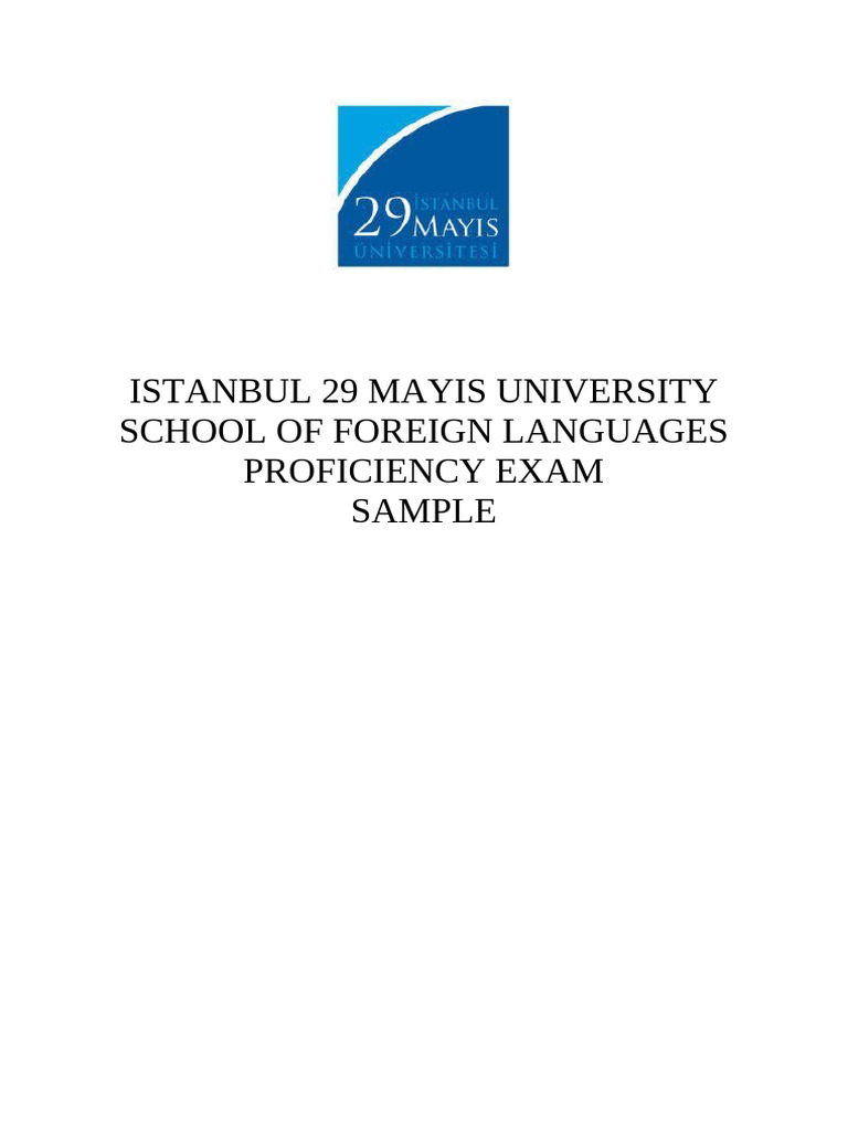 Istanbul University Proficiency Exam Sample | PDF | Advertising | Phobia