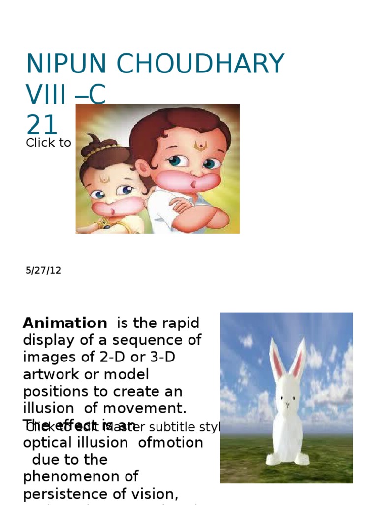 Nipun Choudhary Viii - C 21: Click To Edit Master Subtitle Style | PDF | Animation | Special Effects