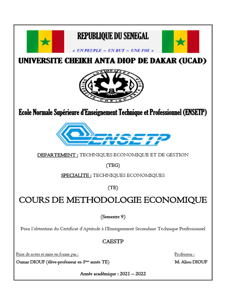 Méthodologie Économique pour Enseignants | PDF | Globalisation | Économie