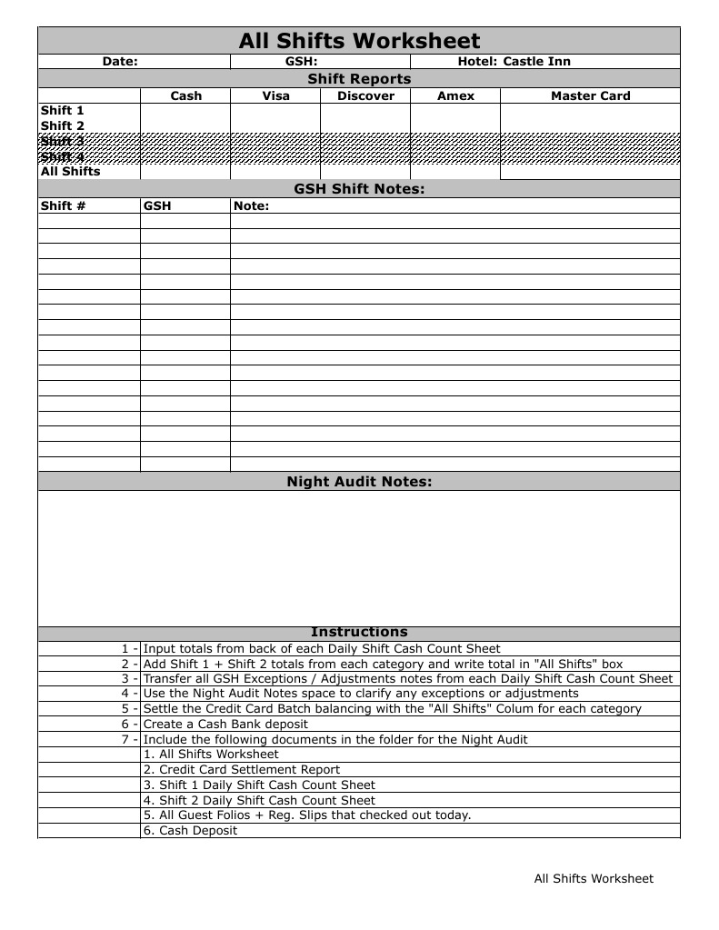 All Shifts Worksheet | PDF | Finance & Money Management | Computers