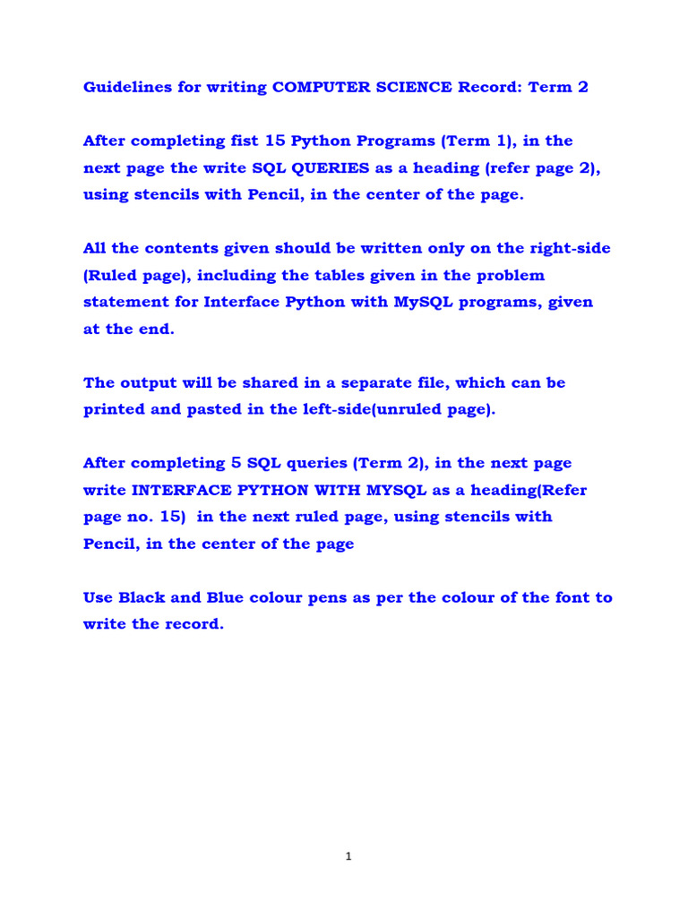 CS Record Term 2 | PDF | Sql | Computing
