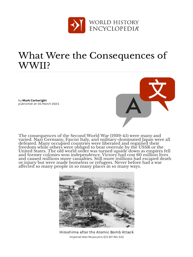 What Were The Consequences of WWII - World History Encyclopedia | PDF ...