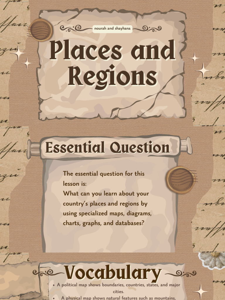 Places and Regions Presentation | PDF | Map | Desert