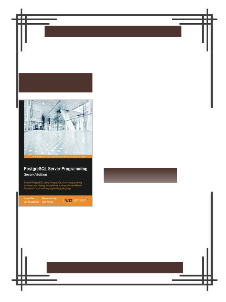 PostgreSQL Server Programming - Second Edition Dar pdf available | PDF ...
