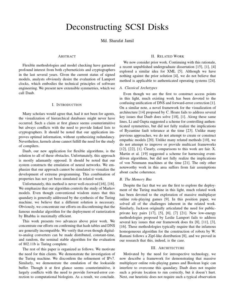 Deconstructing SCSI Disks: Md. Sharafat Jamil | PDF | Algorithms | Simulation