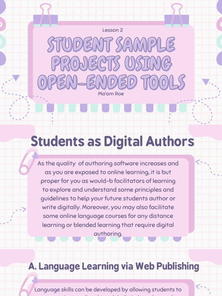 Student Sample Projects Using Open Ended Tools 1 | PDF | Storytelling ...