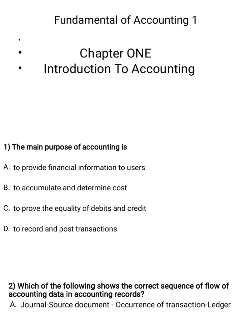 Fundamental 1 Questions | PDF | Debits And Credits | Bad Debt