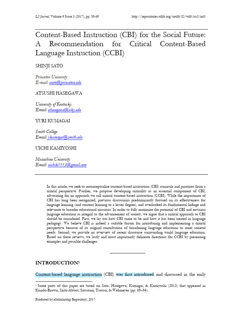 Critical Cbi | PDF | Curriculum | Critical Thinking