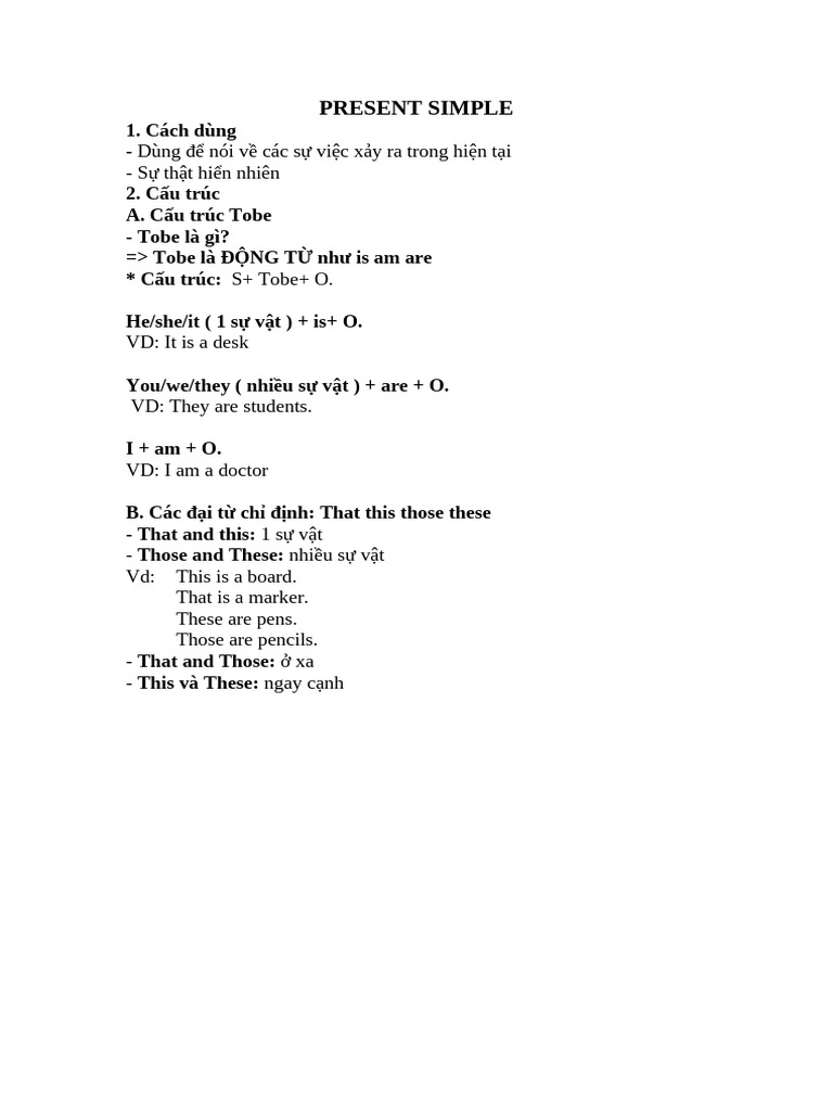 Present Simple Structure | PDF