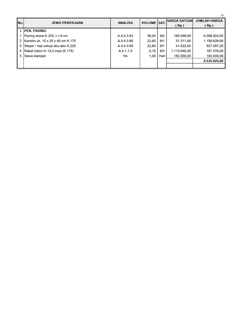 Paving Rumah Temen Bu Lis | PDF