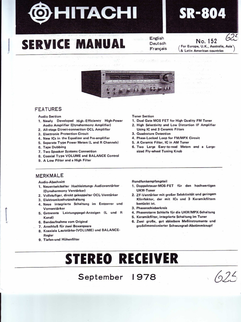 Hitachi SR 804 | PDF